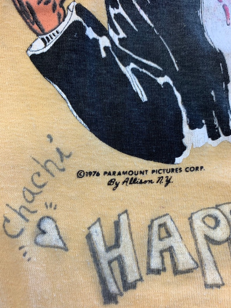 Vintage 1970's Happy Days / the Fonz Personalized Artwork Tee, Vintage ...