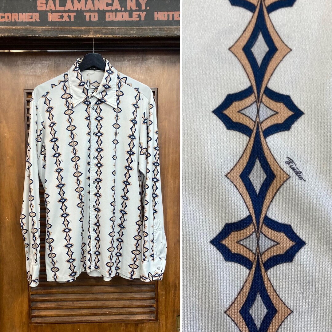Vintage 1970’s Original “emilio Pucci” Mod Disco Nylon Op Art Shirt ...