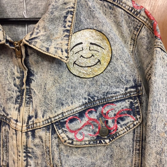 Vintage 1980’s/90’s “Good and Evil” Artwork Denim Jac… - Gem