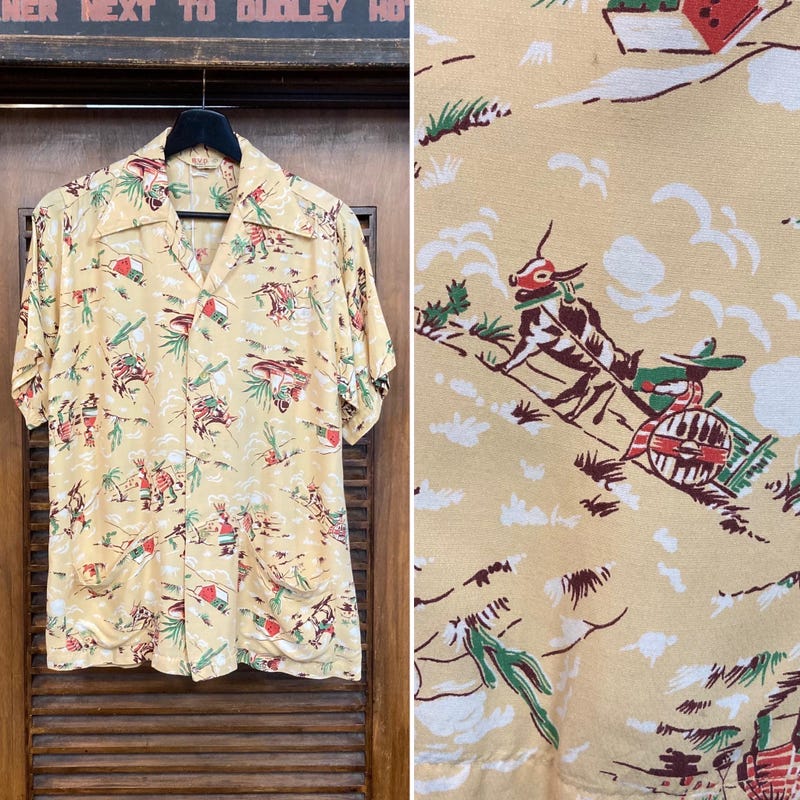 Rayon Hawaiian Shirt 50s - Etsy