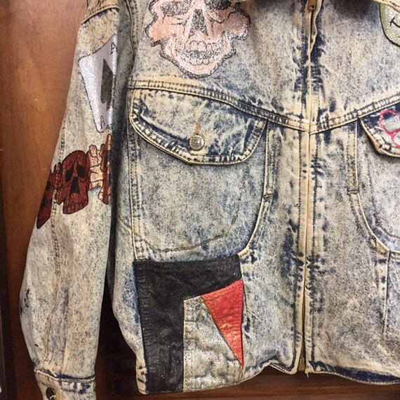 Vintage 1980’s/90’s “Good and Evil” Artwork Denim Jac… - Gem