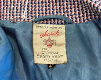 Vintage 1950's Size L Two-tone Rayon Gab X Wool Hollywood Vintage 1950's Size L Two-tone Rayon Gab X Wool Hollywood