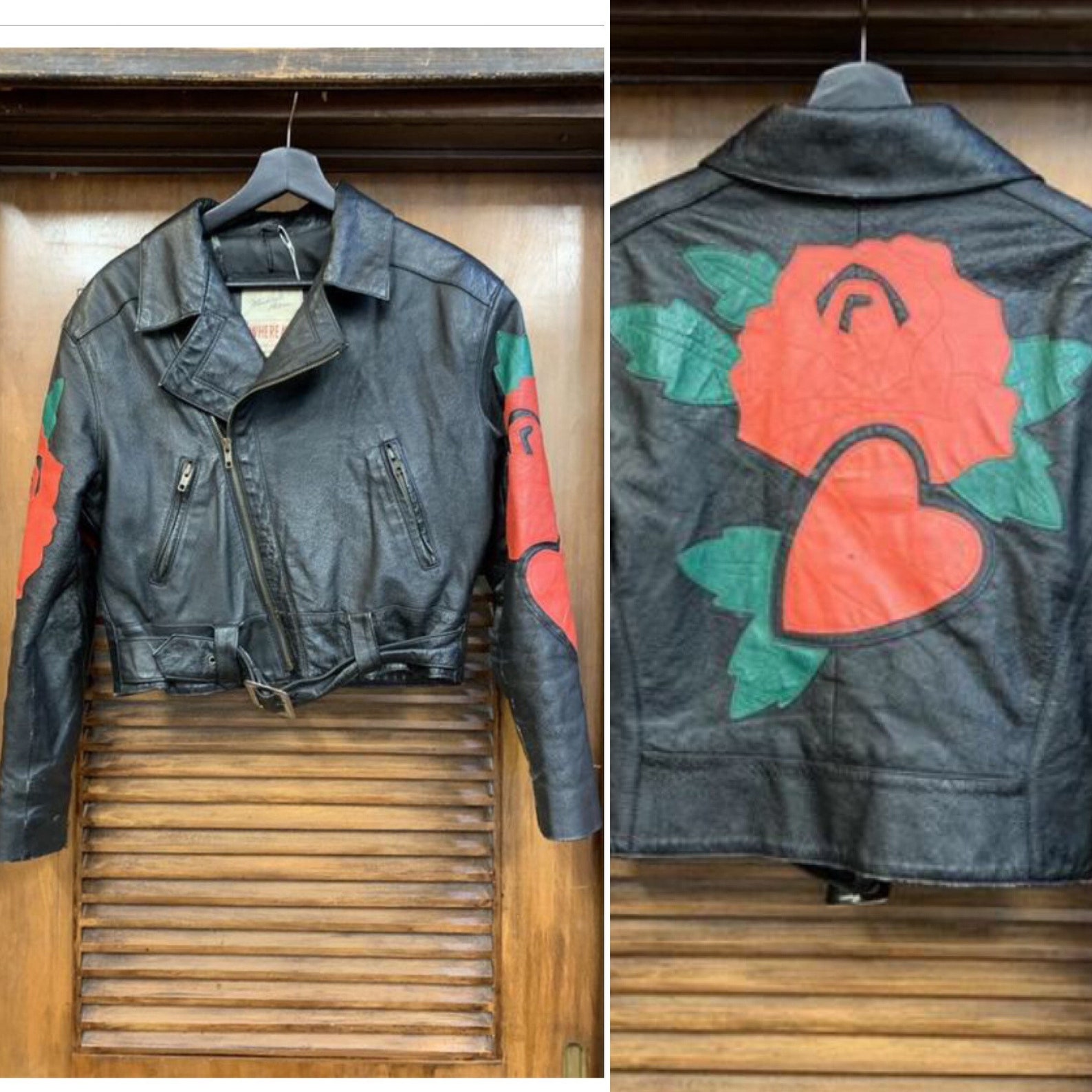 Vintage 1990's Michael Hoban Rose & Heart Leather Jacket | Etsy