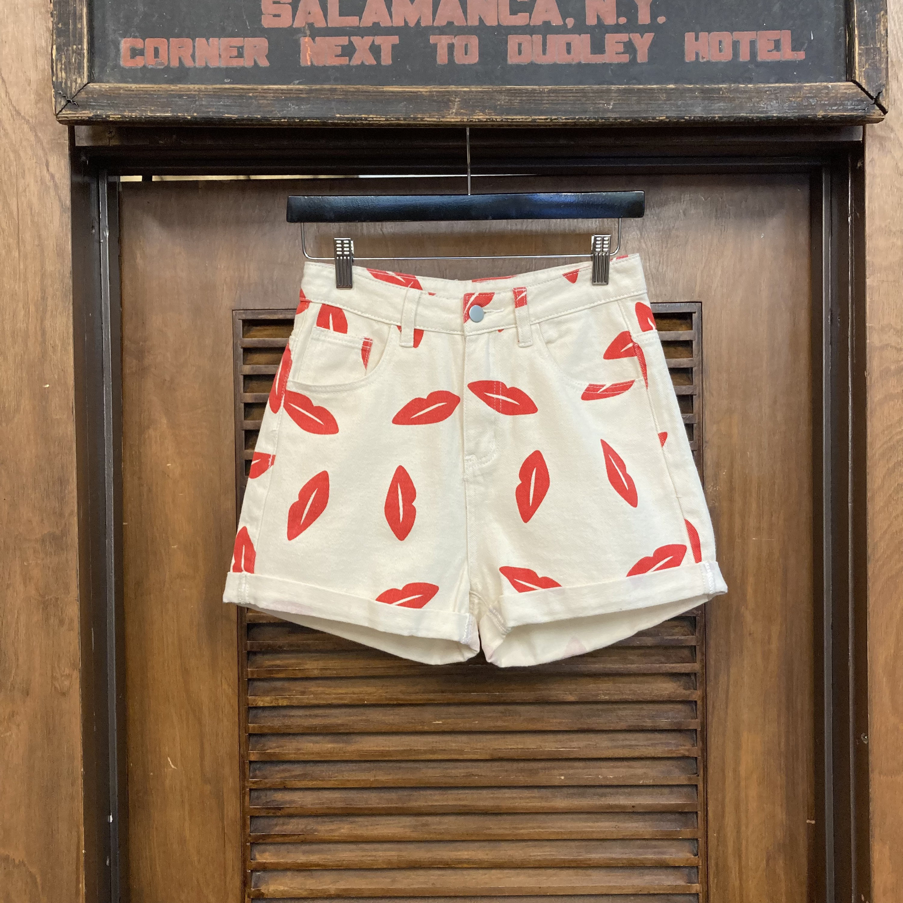 Vintage 1980’s Lipstick Lips Pop Art Denim New Wave Shorts, 80’s New ...