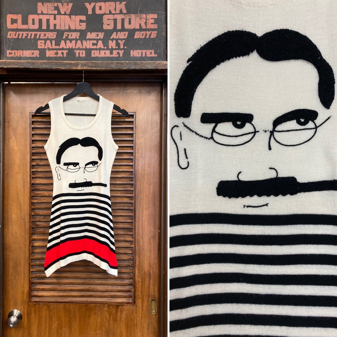 Vintage 1960’s Groucho Marx Pop Art Design Glam Mod Tank Top Dress ...