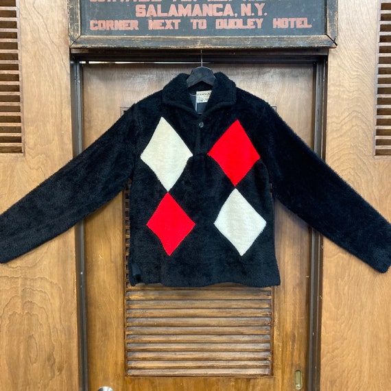 Vintage 1960's “campus Kodiak” Fake Fur Mod Diamond Pullover Vintage 1960's “campus Kodiak” Fake Fur Mod Diamond Pullover
