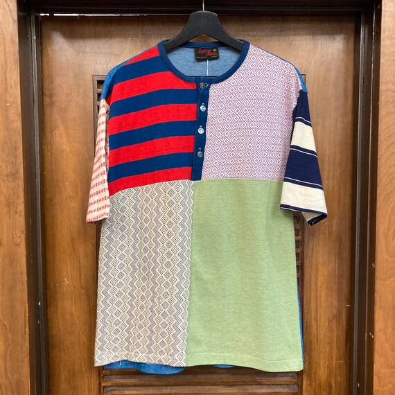 Vintage 1960’s Krazy Colorblock Pop Art Knit Henley M… - Gem