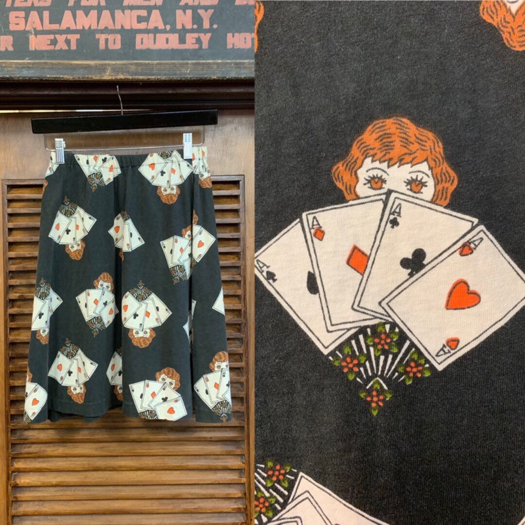 Vintage 1980's Four Aces & Faces Knit Skirt, Vintage Clothing, Playing ...