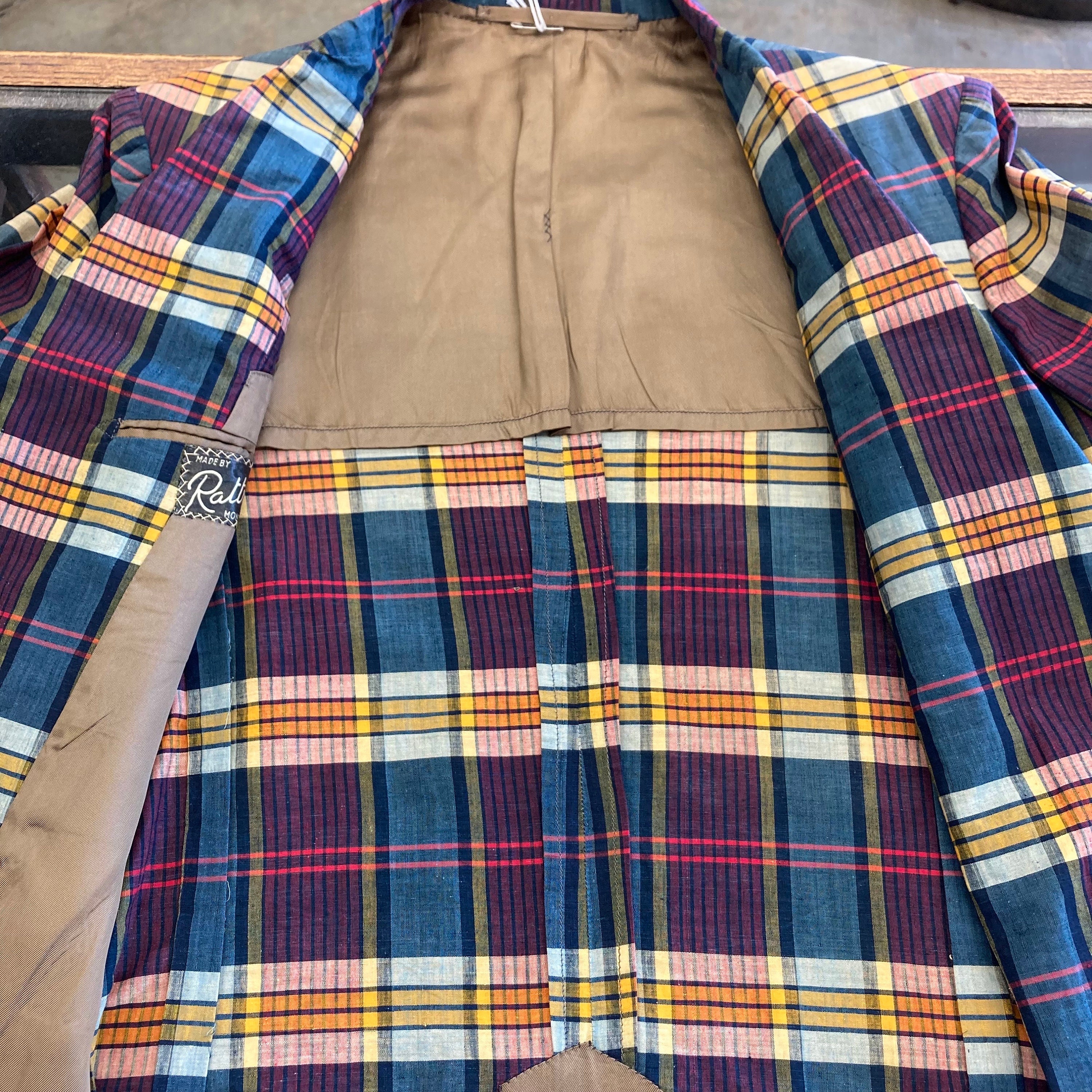 Vintage 1960's Madras Plaid Cotton Ivy League Mod Sportcoat Vintage 1960's Madras Plaid Cotton Ivy League Mod Sportcoat
