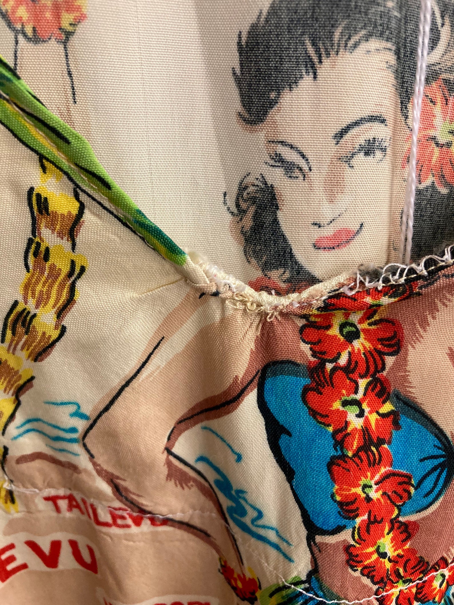 Vintage 1950s Tropical Fiji Print Hula Girl Silk Muumuu | Etsy