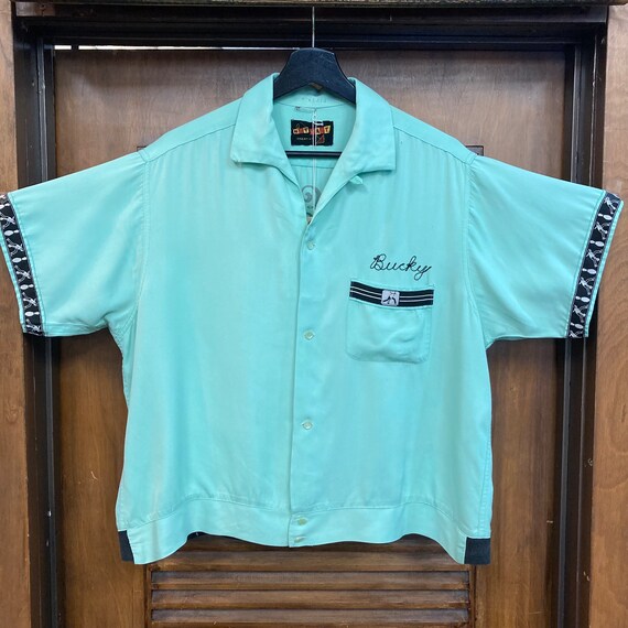 Vintage 1950's Size L “nat Nast” Mint Green Rayon Gab Vintage 1950's Size L “nat Nast” Mint Green Rayon Gab
