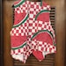 Vintage 1980's Michigan Rag Label Watermelon & Checkerboard Print Vest ...
