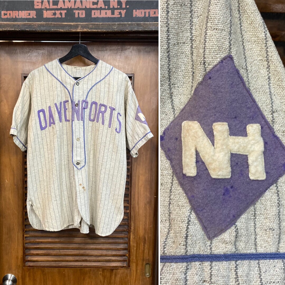 Vintage 1920’s “davenports” Stripe Athletic Wool Baseball Sports Shirt ...