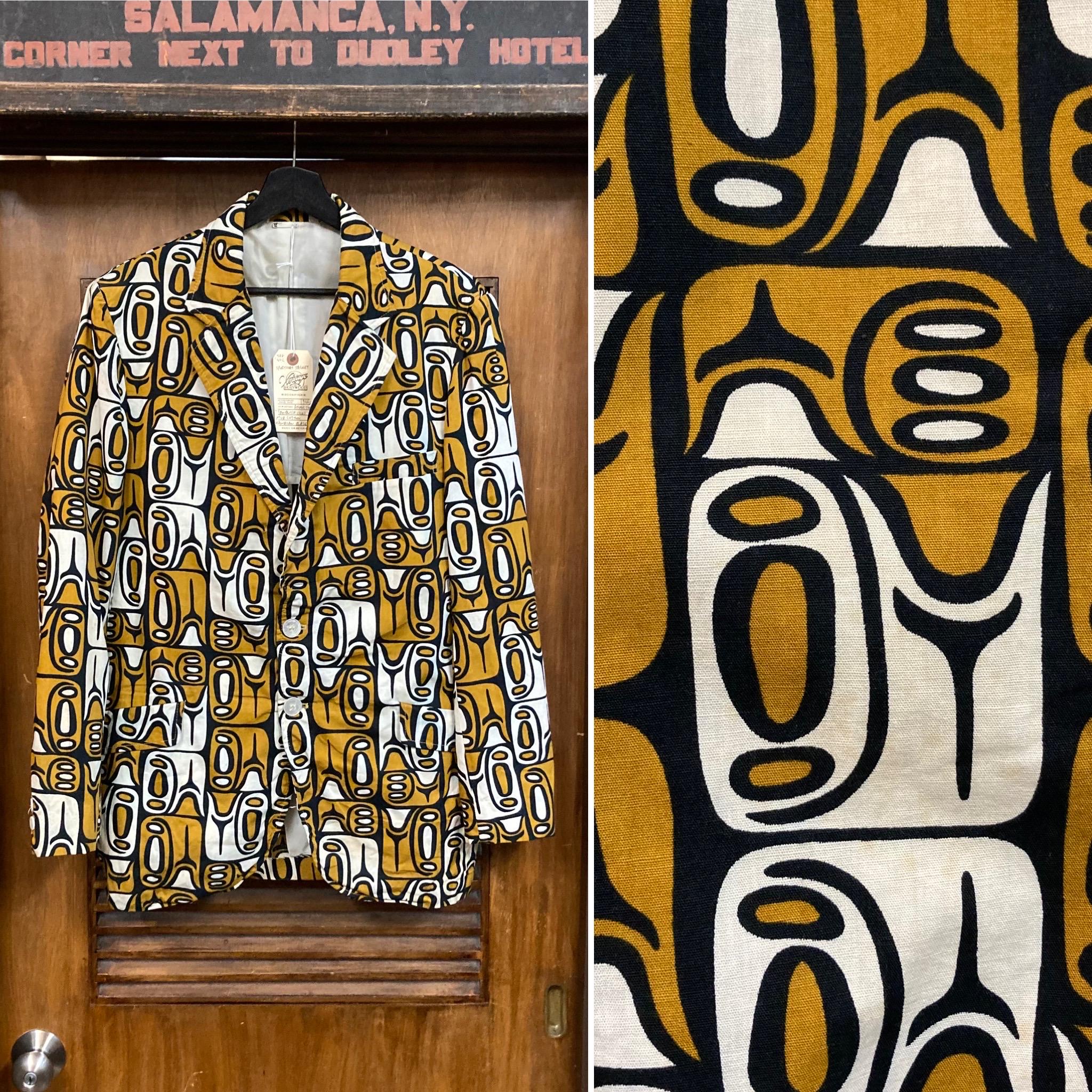 Vintage 1960’s Atomic Tiki “sandwich Isles” Mod Cotton Hawaiian Blazer ...