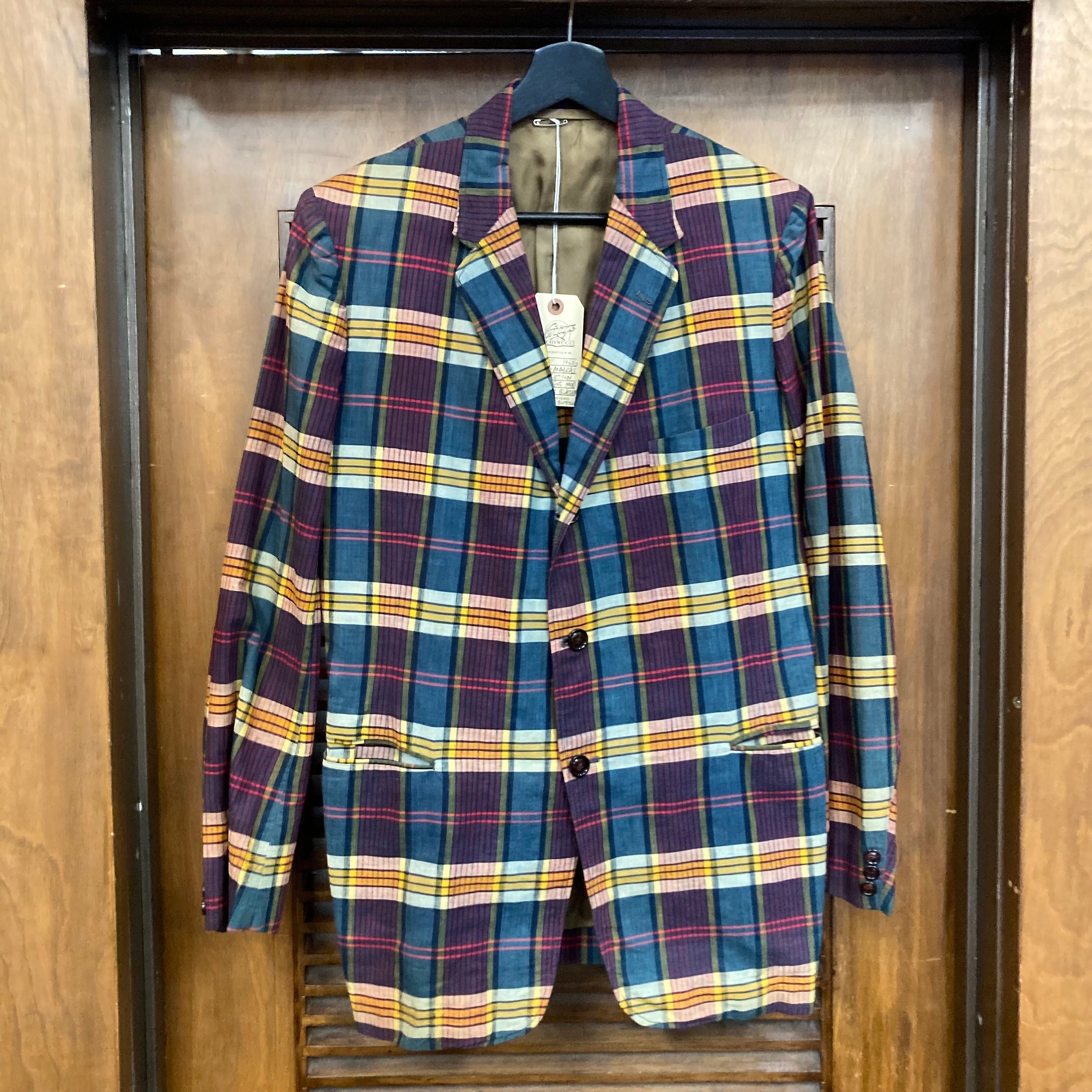Vintage 1960's Madras Plaid Cotton Ivy League Mod Sportcoat Vintage 1960's Madras Plaid Cotton Ivy League Mod Sportcoat
