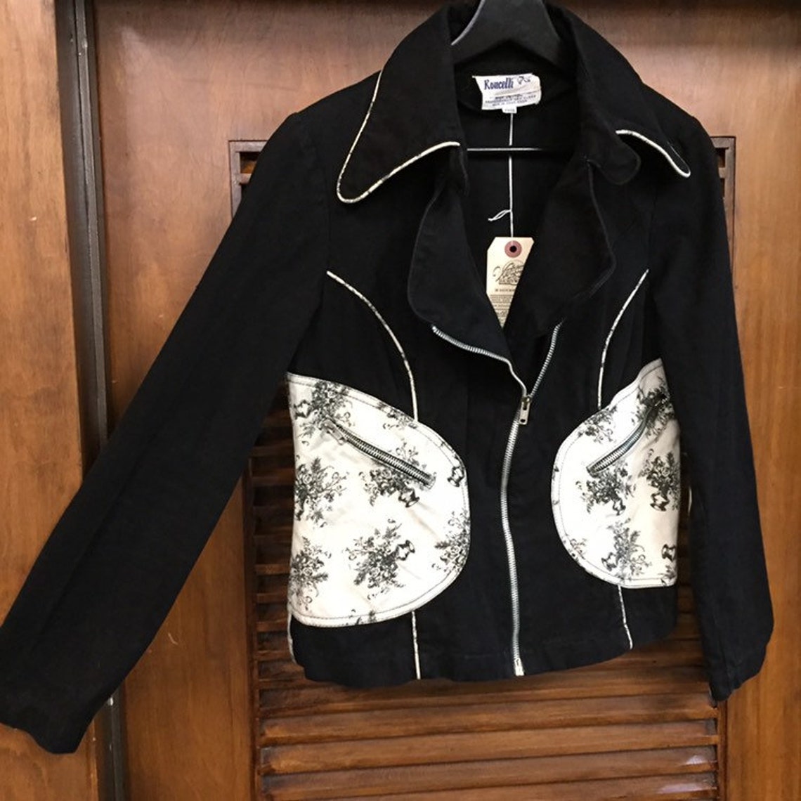 Vintage 1960’s “roncelli” Brand Two-tone Denim Glam Rock Jacket, Fitted ...