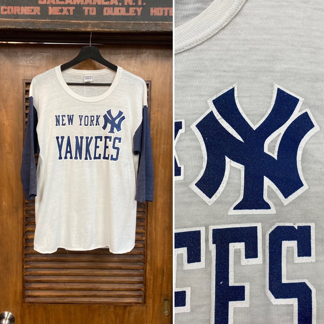 Vintage 1970s New York Yankees Baseball Sports Team 3/4 Sleeve Jersey T ...