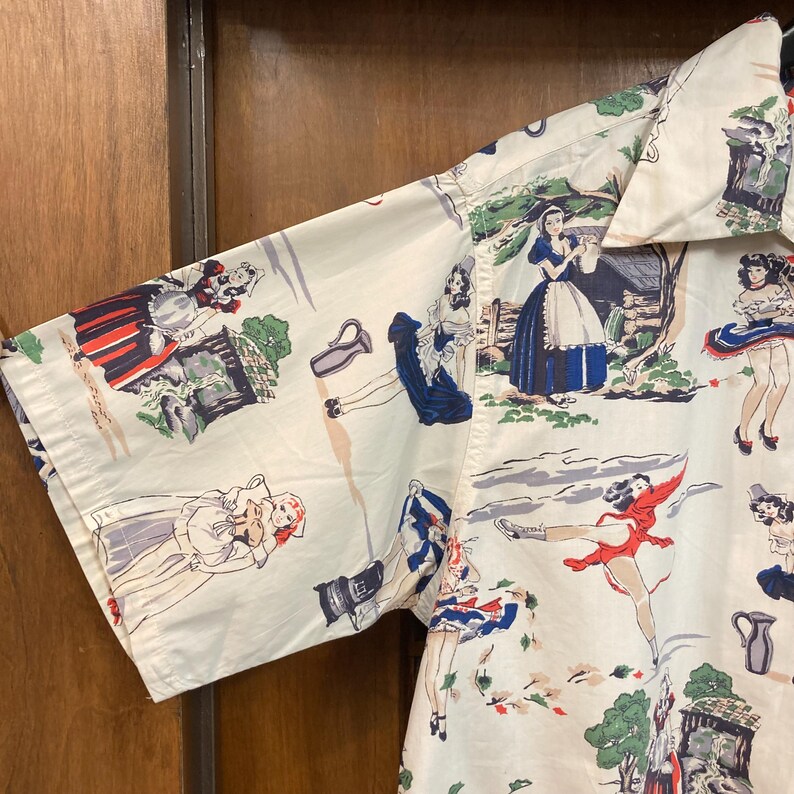 Vintage 1950’s Pin-up Girl Atomic Print Cotton Pullover Rockabilly ...