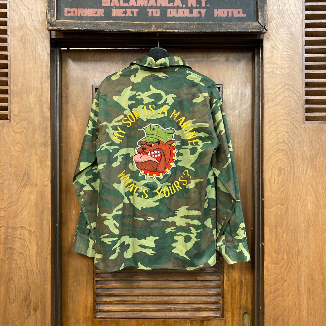 Vintage 1960s Camouflage Marines Bulldog Patch on Back - Etsy