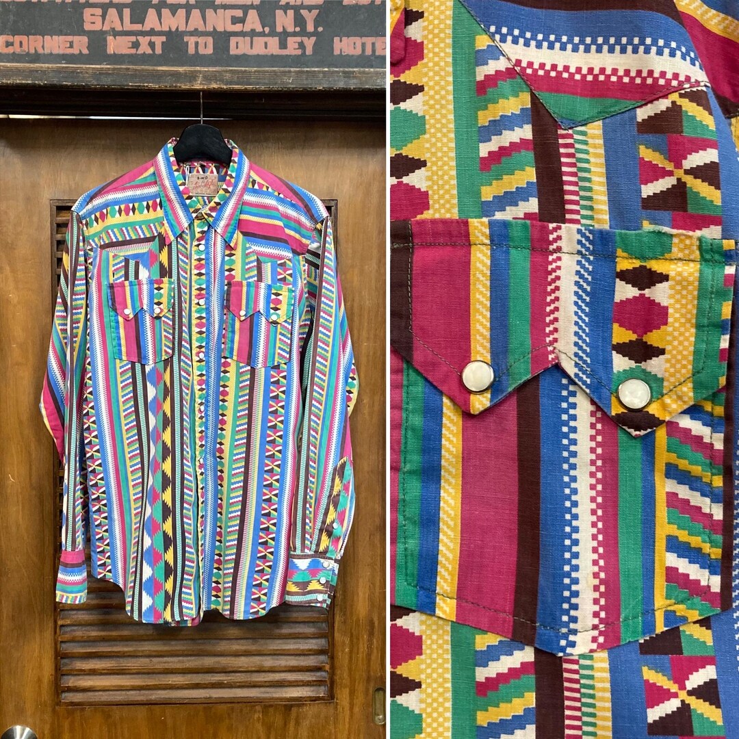 Vintage 1950’s Original Southwest Cowboy Western Cotton Rockabilly ...