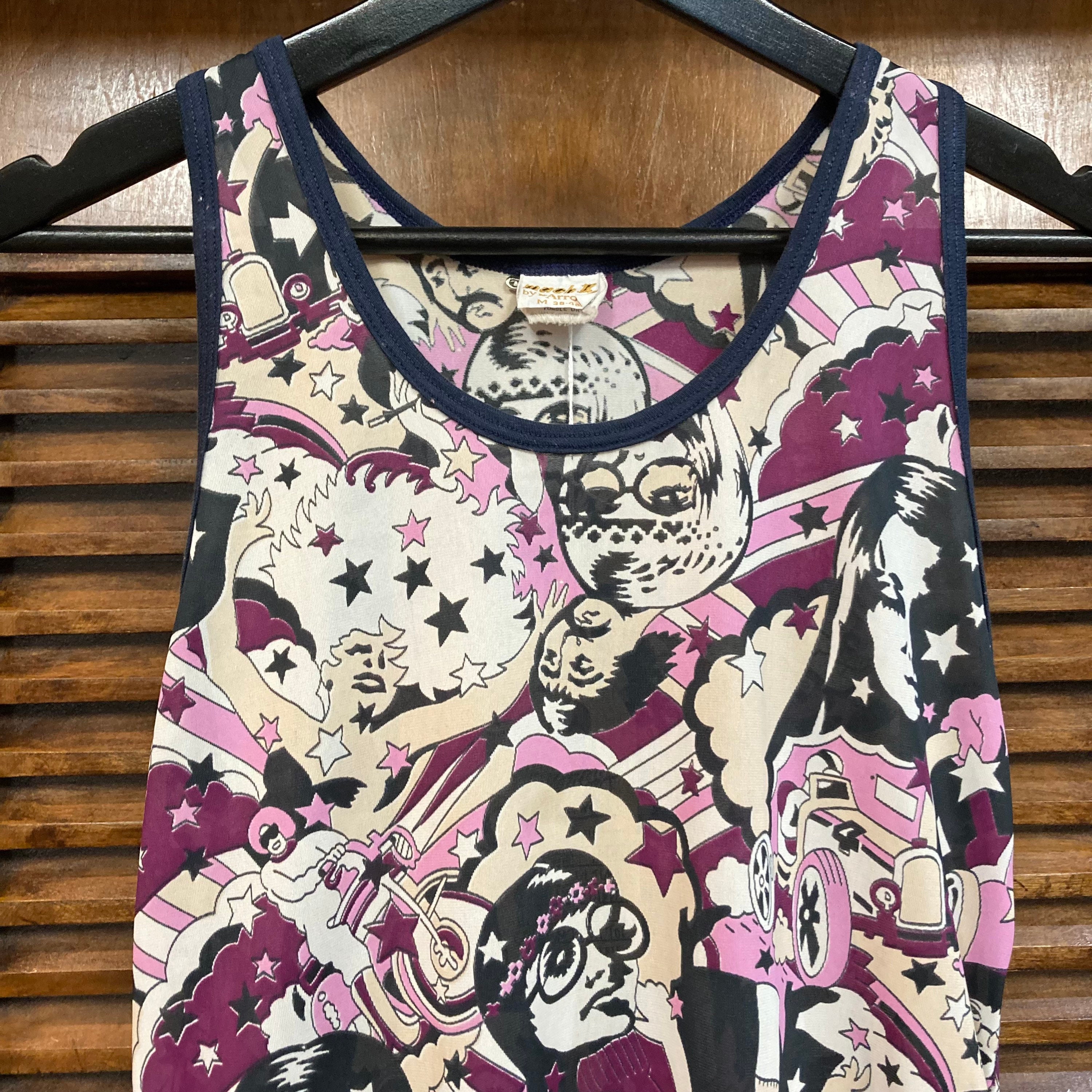 Vintage 60er Jahre Ultimate Glam Mod Hippie Poly Pop Art Cartoon Tank ...