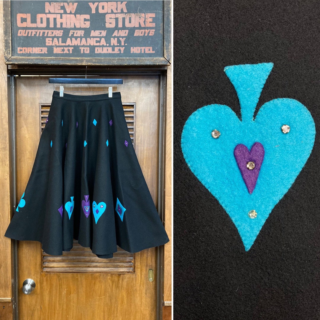 Vintage 1950’s Playing Card Suits Felt Appliqué Original Rockabilly ...
