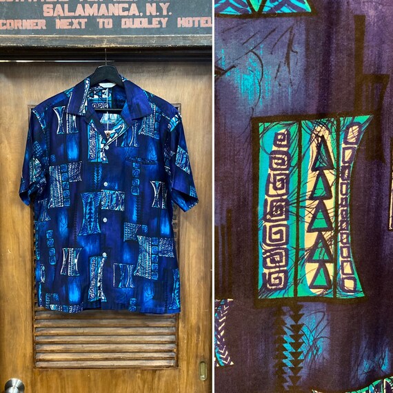 Vintage 1960’s “Tropicana” Atomic Mod Tiki Cotton Haw… - Gem