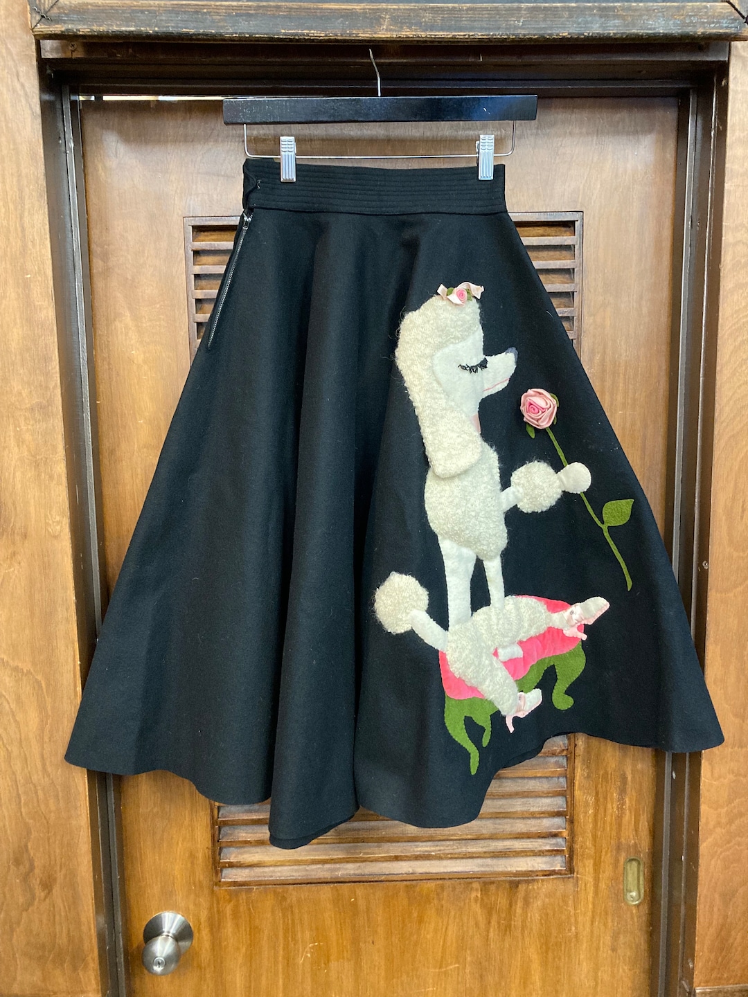 Vintage 1950’s Super Rare Poodle Appliqué Felt Rockabilly Circle Skirt ...