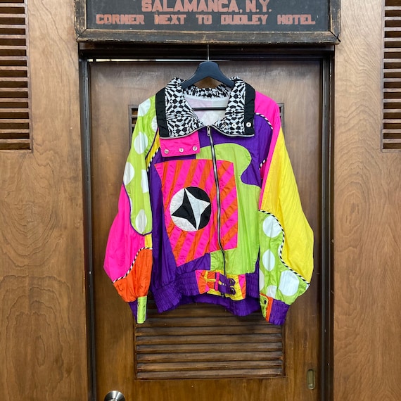 Vintage 1980's Rave Multi-color Batwing Krazy Style Vintage 1980's Rave Multi-color Batwing Krazy Style