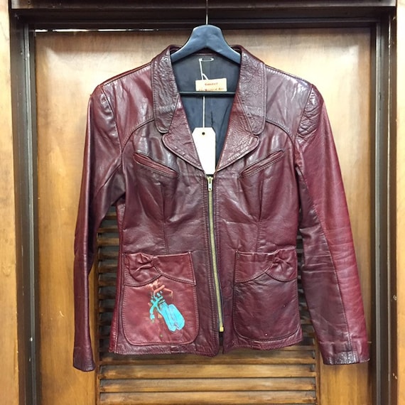 Vintage 1960’s Gandalf Painted Couple Leather Jacket,… - Gem