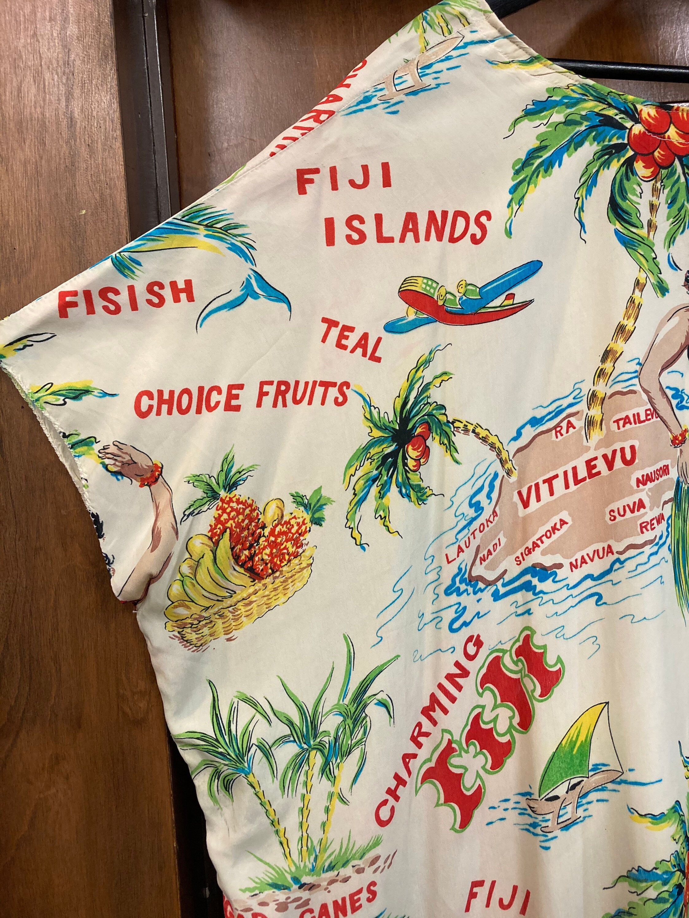 Vintage 1950s Tropical Fiji Print Hula Girl Silk Muumuu | Etsy