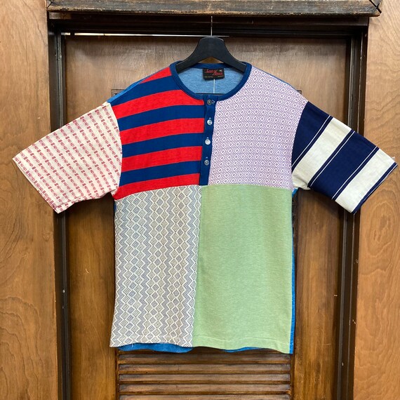 Vintage 1960’s Krazy Colorblock Pop Art Knit Henley M… - Gem