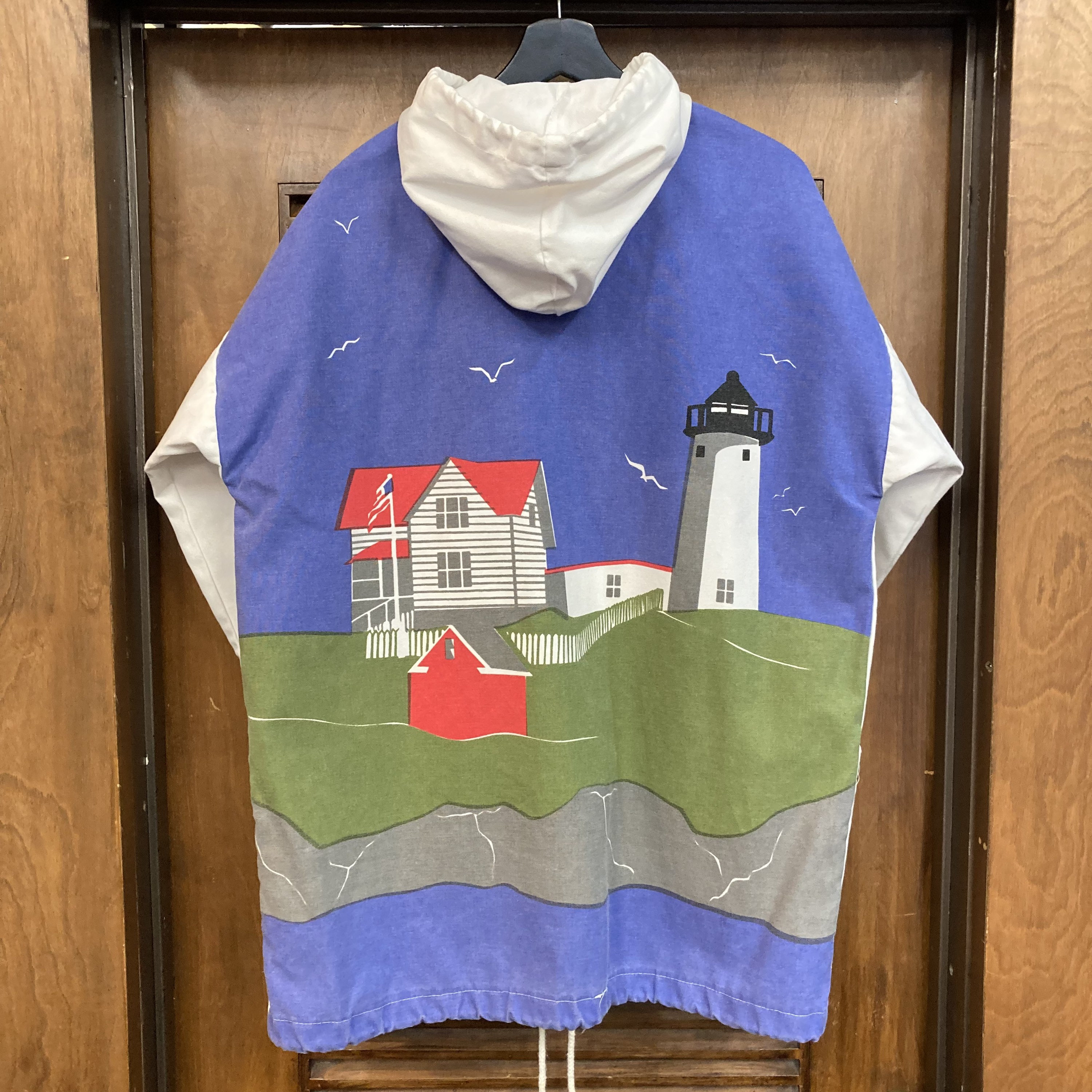 Vintage 1980s michigan Rag Lighthouse Panel Hooded Beach - Etsy
