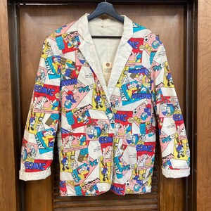 Vintage 1980’s Comic Book Pop Art Cartoon New Wave Blazer Jacket, 80’s ...