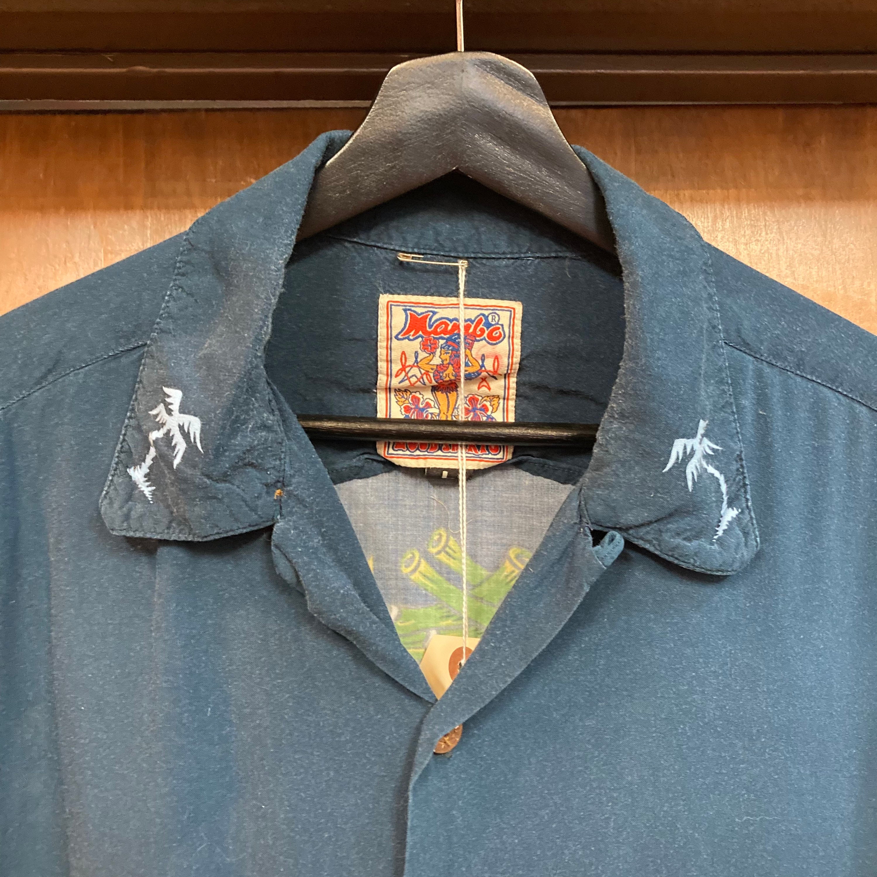 Vintage 1990s Size L Mambo Label Tiger Tattoo 8 Ball Rayon Hawaiian ...