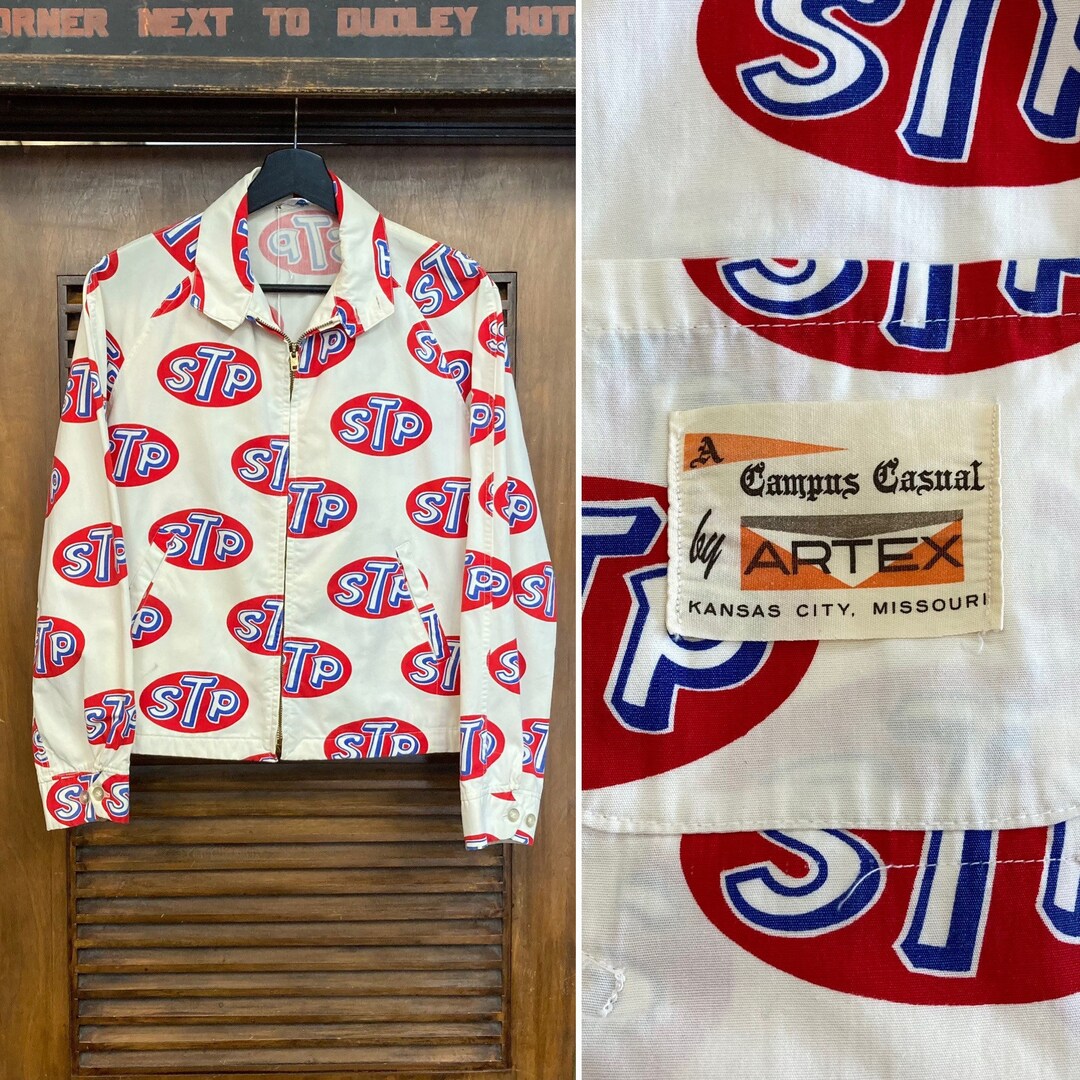 Vintage 1960’s STP Hot Rod Drag Race Cotton Windbreaker Pop Art Car ...