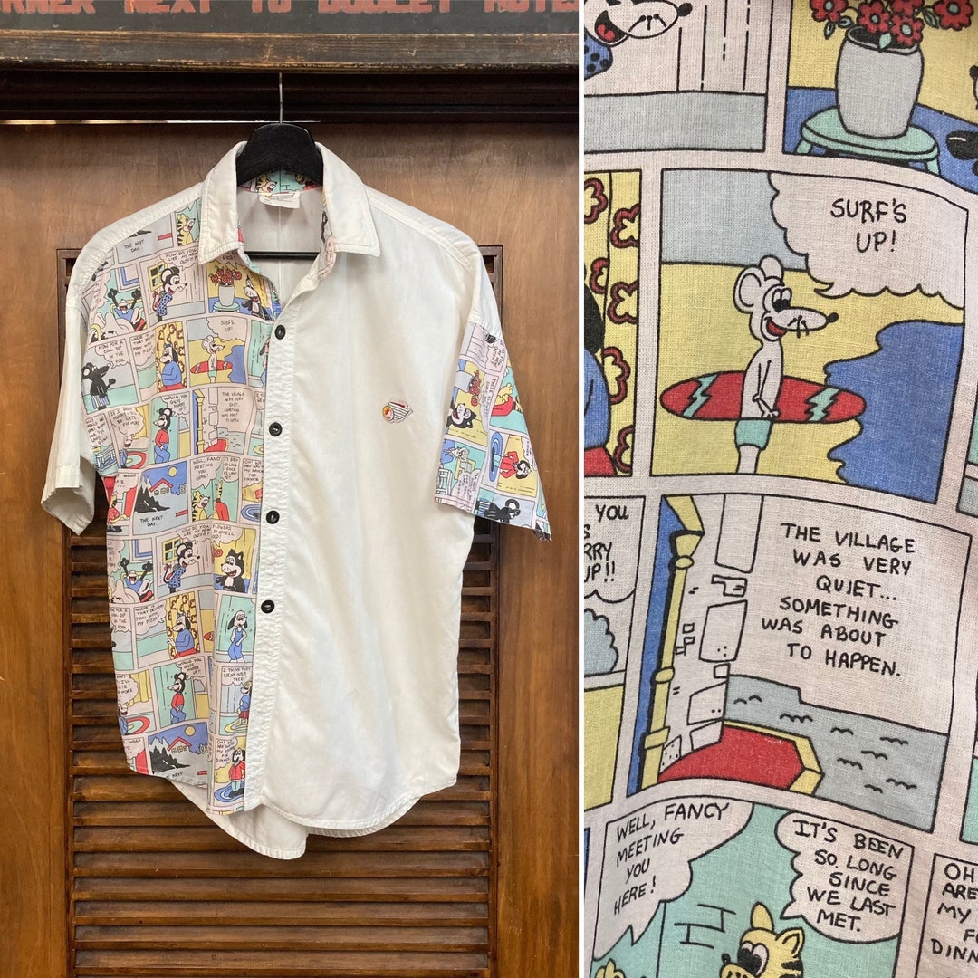 Vintage 1980s Comic Book Strip Cartoon New Wave Funny Style Shirt, 80s ...