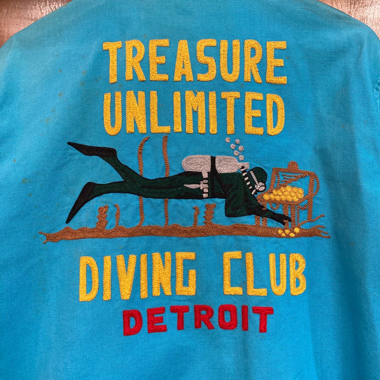 Vintage 1950s sir Jac Embroidered Diving Team Turquoise - Etsy