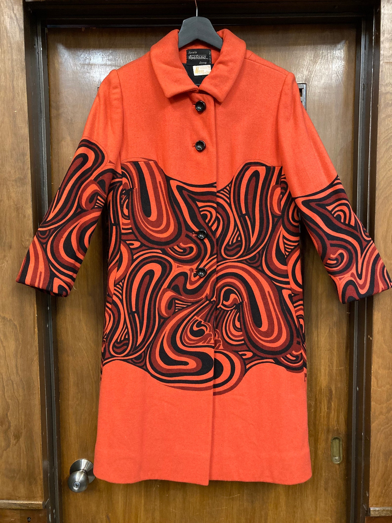 Vintage 1960s Orange Mod Op Art Psychedelic Wool Spy Coat - Etsy