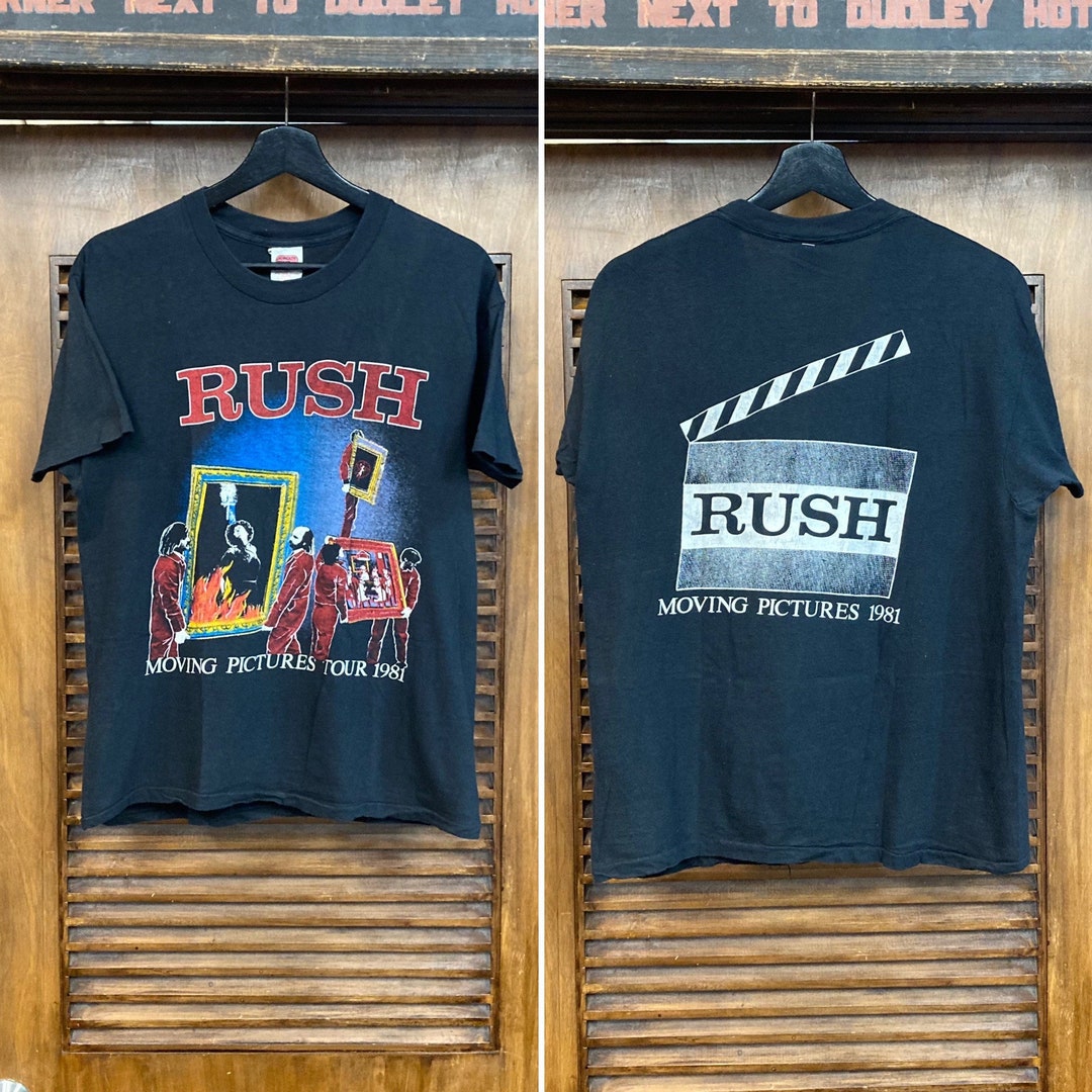 Vintage 1980s rush Rock Band Original 1981 Moving Pictures Tour T-shirt ...