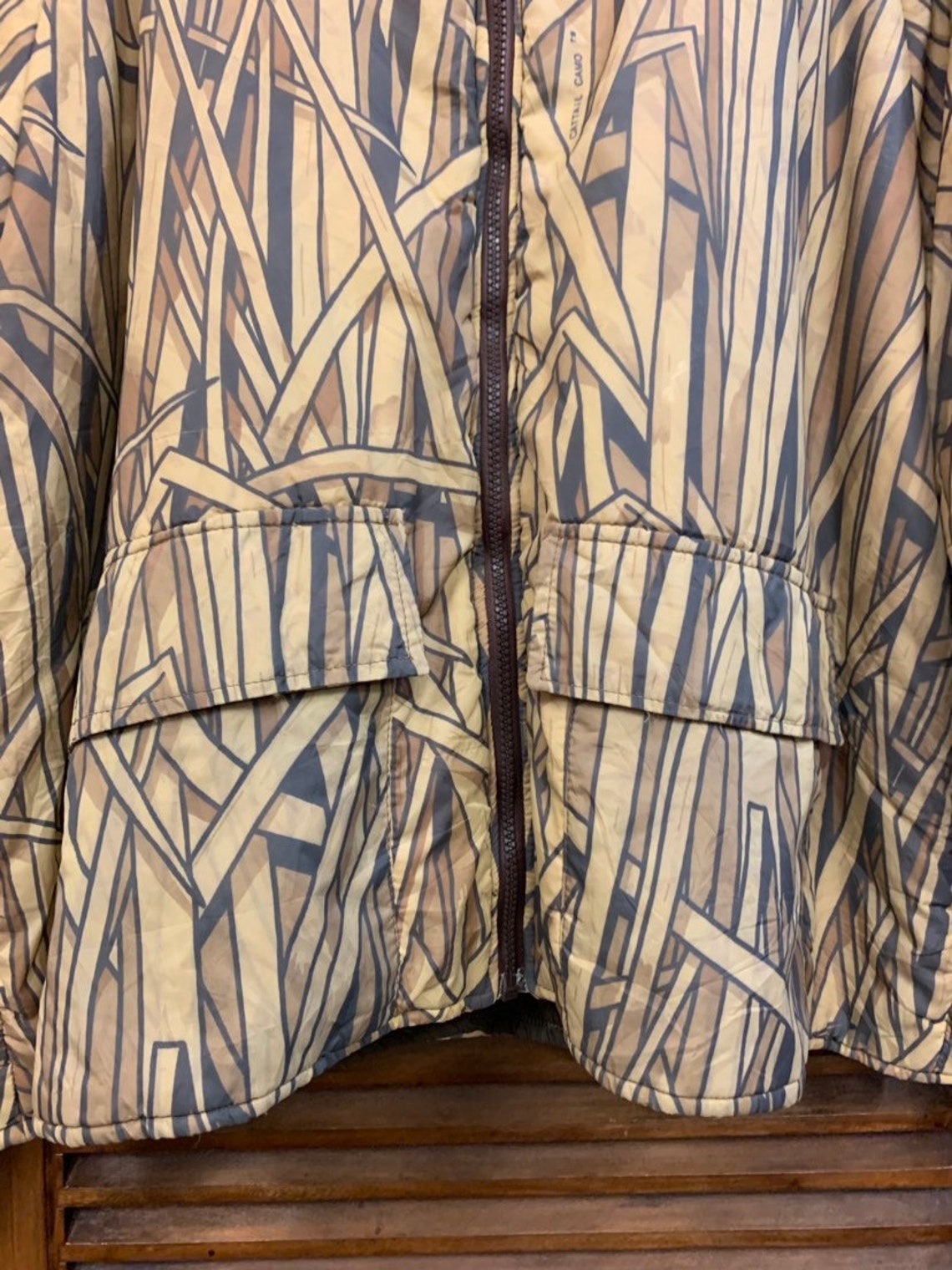 Vintage 1980's Cattail Camo Brand Bamboo Print Bomber - Etsy