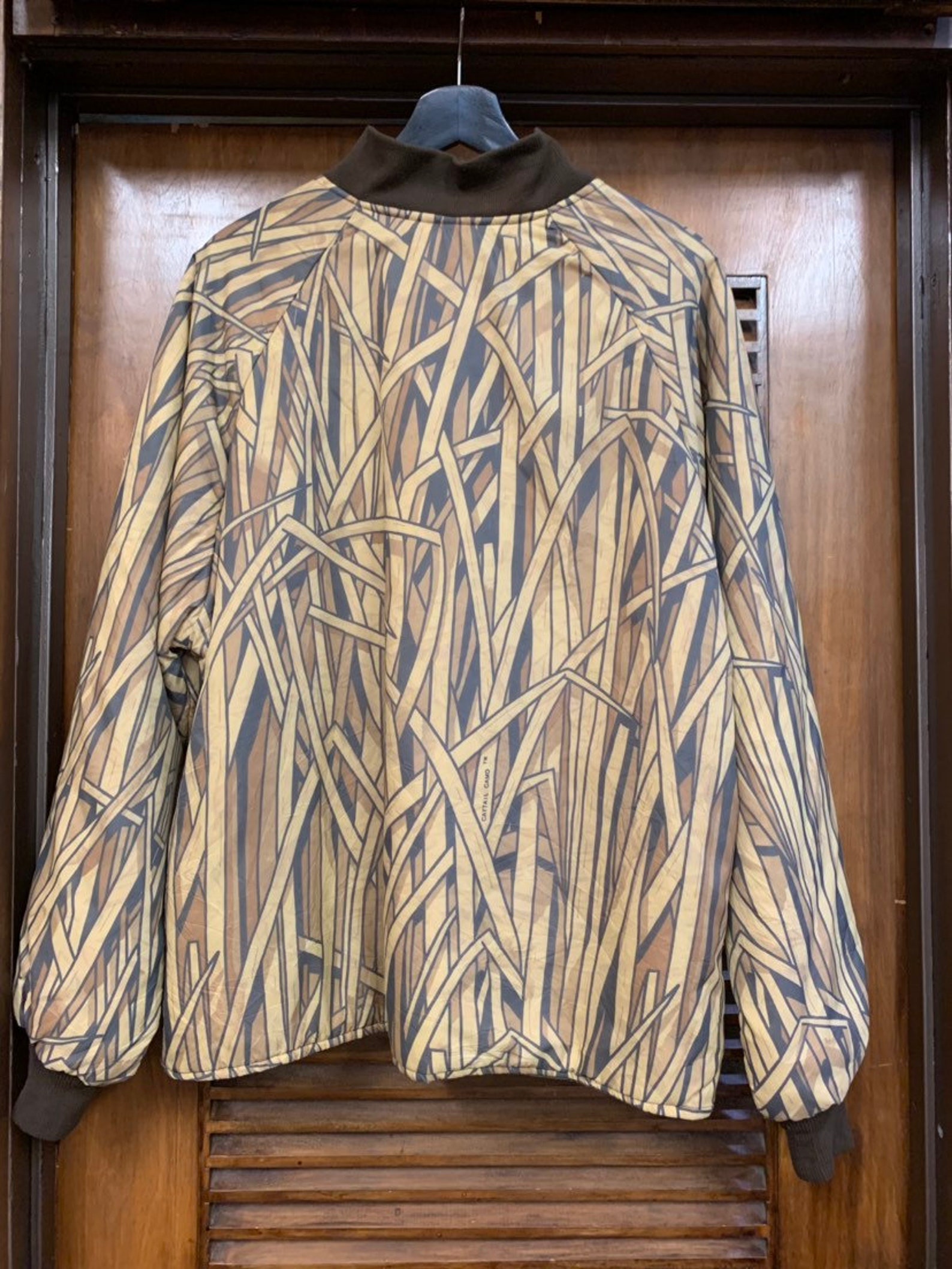 Vintage 1980's Cattail Camo Brand Bamboo Print Bomber - Etsy