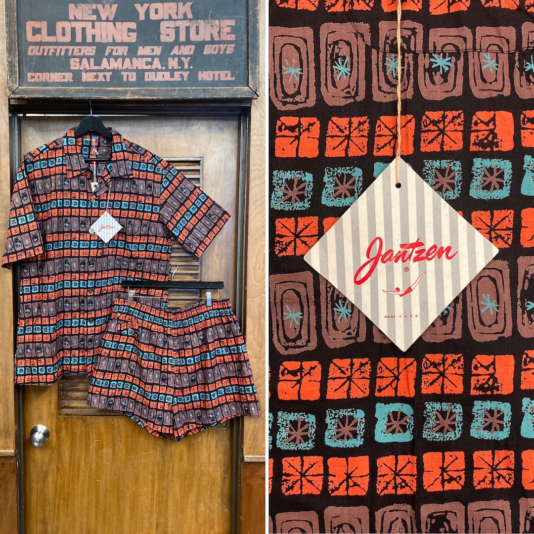 Vintage 1950’s Deadstock Jantzen Atomic Cotton Two Piece Outfit Set ...