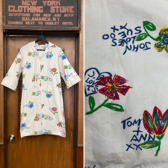 Vintage 1960s Crayon Style Pop Art Cartoon Hippie Pea… - Gem