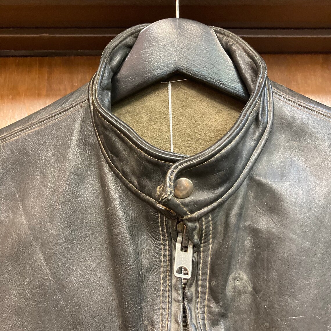 Vintage 1950’s Indian Motorcycle Steer-hide Cafe Racer Leather Jacket ...