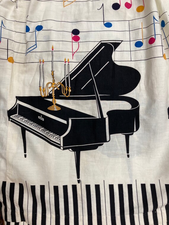 Vintage 1950’s Atomic Piano Music Note Cotton Border … - Gem