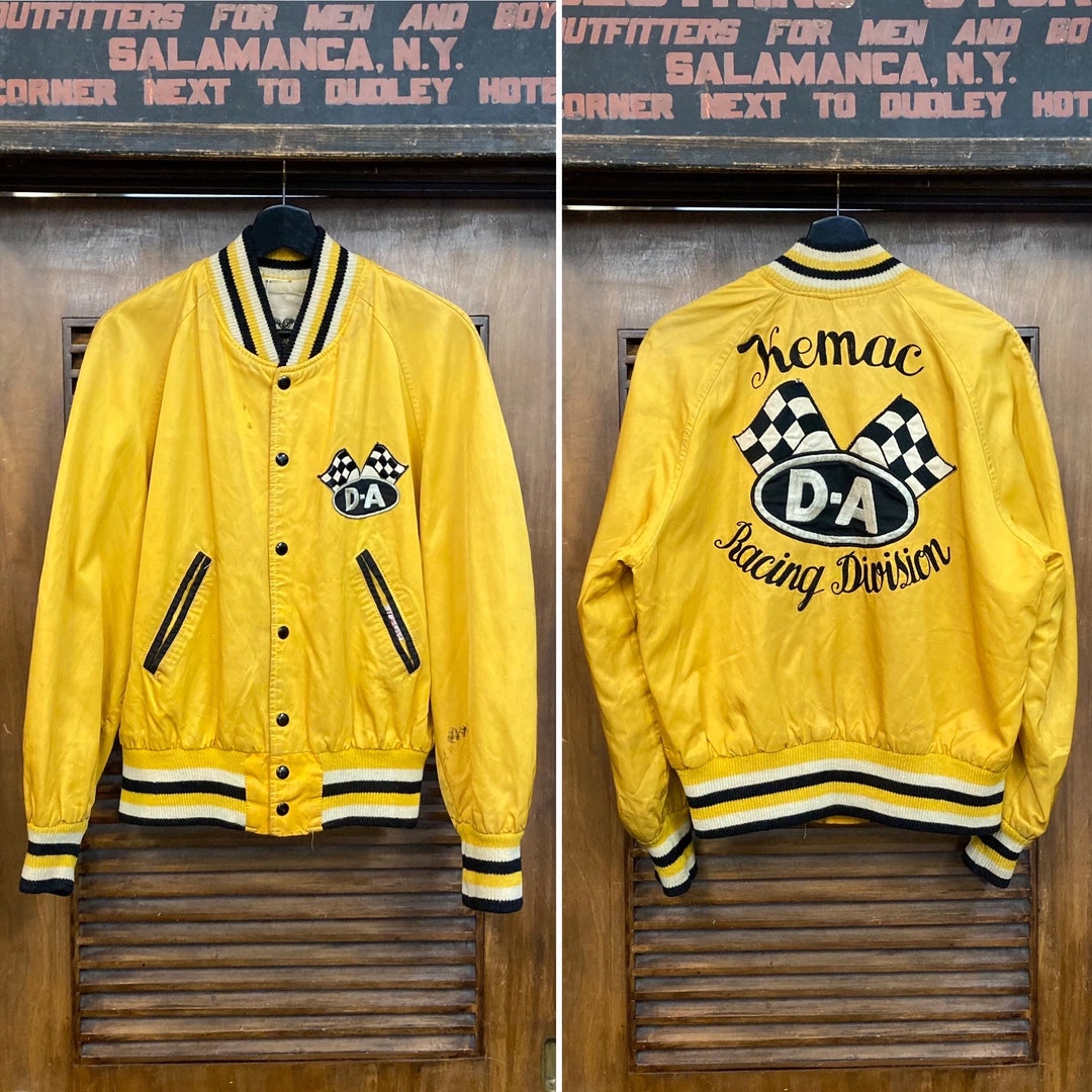 Vintage 1950’s Hot Rod Drag Race Car Club Satin Bomber Rockabilly ...
