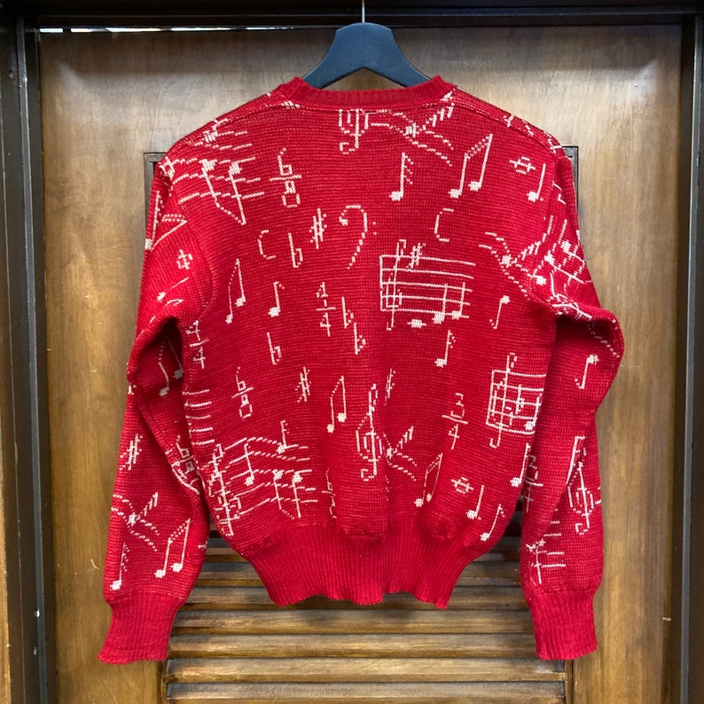 Vintage 1950’s “jantzen” Music Note Design Wool Rockabilly Sweater, 50 ...