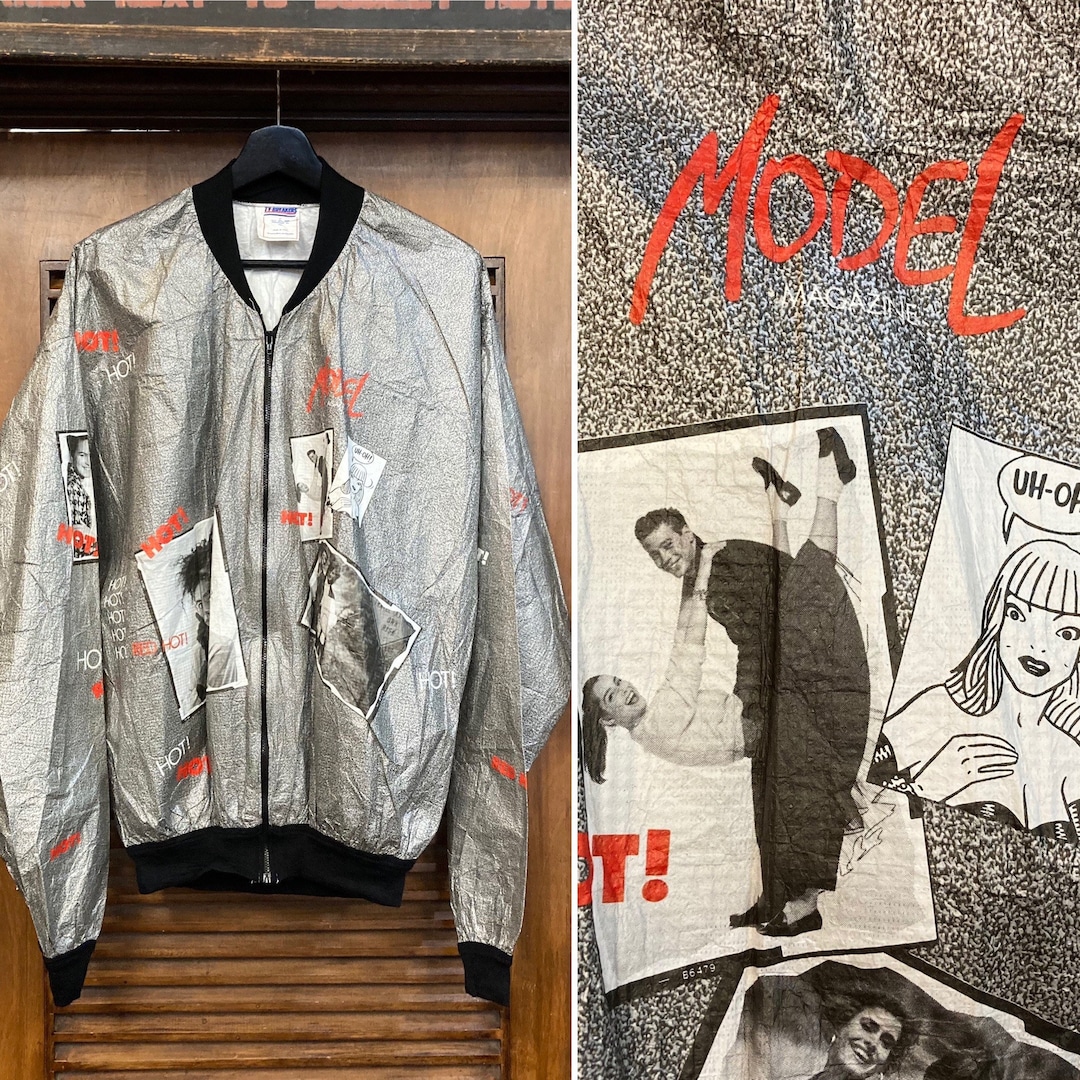 Vintage 1980’s New Wave Model Photos Tyvek “paper” Bomber Jacket, 80’s ...