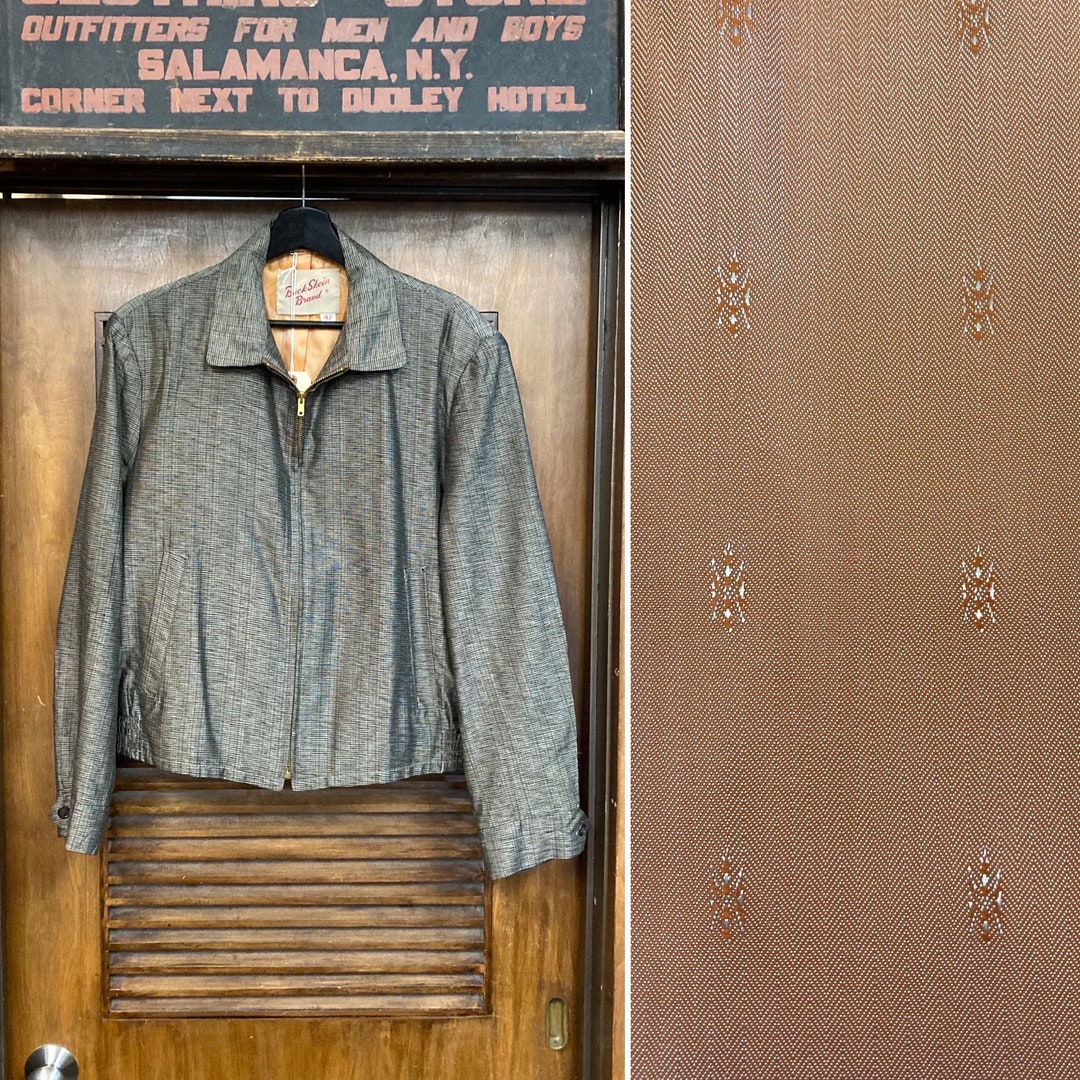 Vintage 1950s Metallic Rayon Elvis Ricky Rockabilly Zipper Jacket, 50s ...